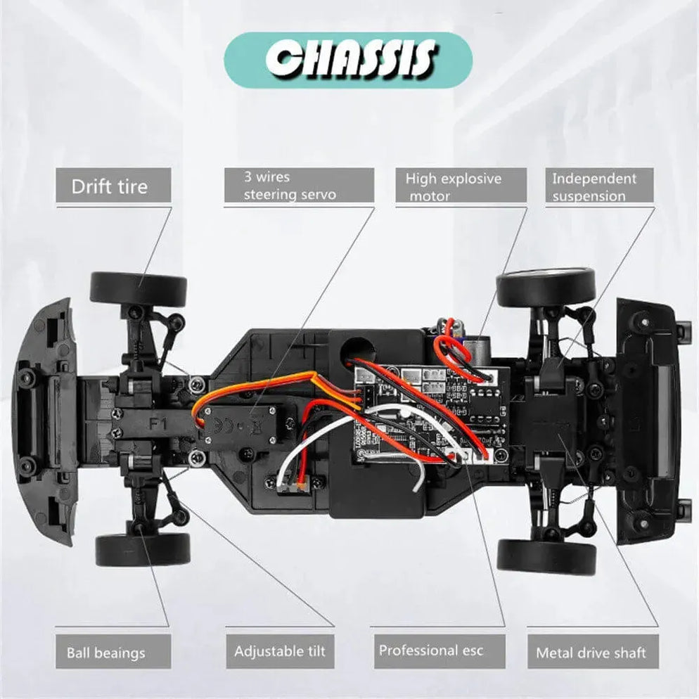 LDRC 1804 RC Drift Car RTR 1/18 Mazda MX-5 2.4G RWD Gyro LED Lights — Makerfire