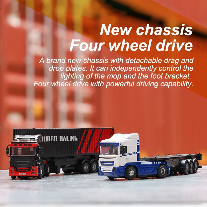 Turbo Racing 1:76 C50 Remote Control Semi Truck Trailer RC Truck ...