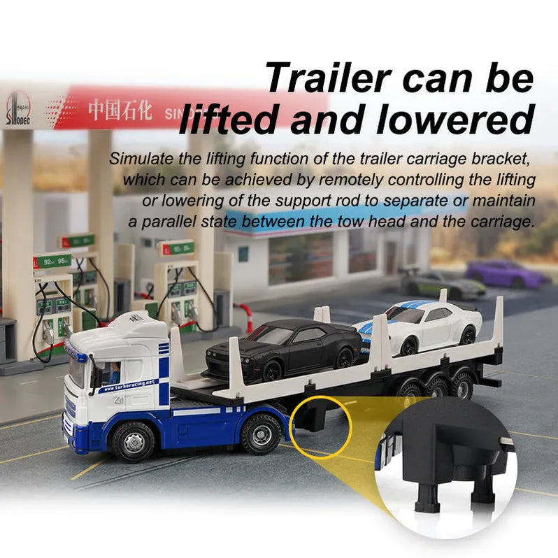 Turbo Racing 1:76 C50 Remote Control Semi Truck Trailer RC Truck ...