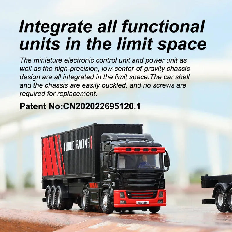 Turbo Racing 1:76 C50 Remote Control Semi Truck Trailer RC Truck ...
