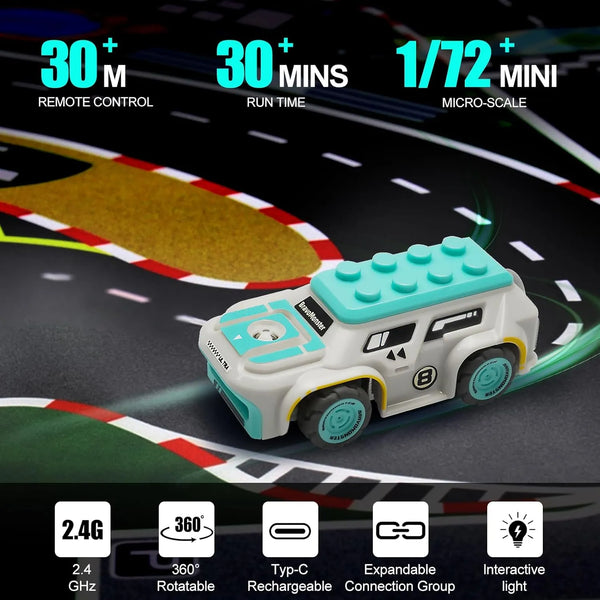 BravoMonster Micro Drift RC Car 1:72 Scale Full Proportional 2.4GHz RTR ...